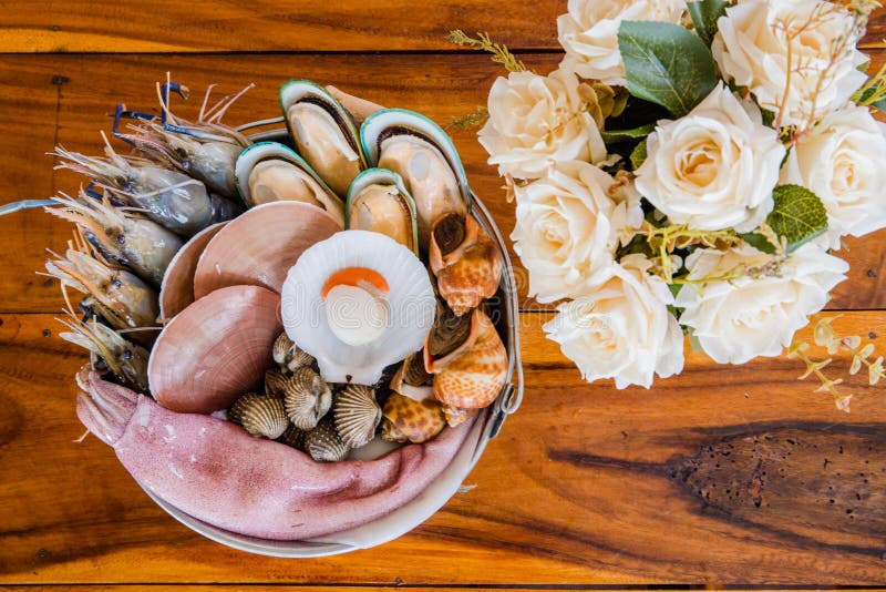 Seafood set stock photo. Image of shellfish, squid, shell - 73789416