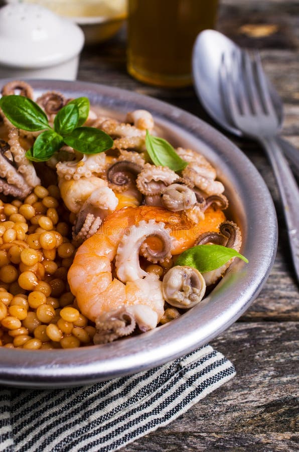 Seafood with shallow paste stock image. Image of mediterranean - 103659273