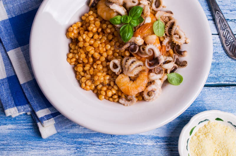 Seafood with shallow paste stock photo. Image of basil - 103659208