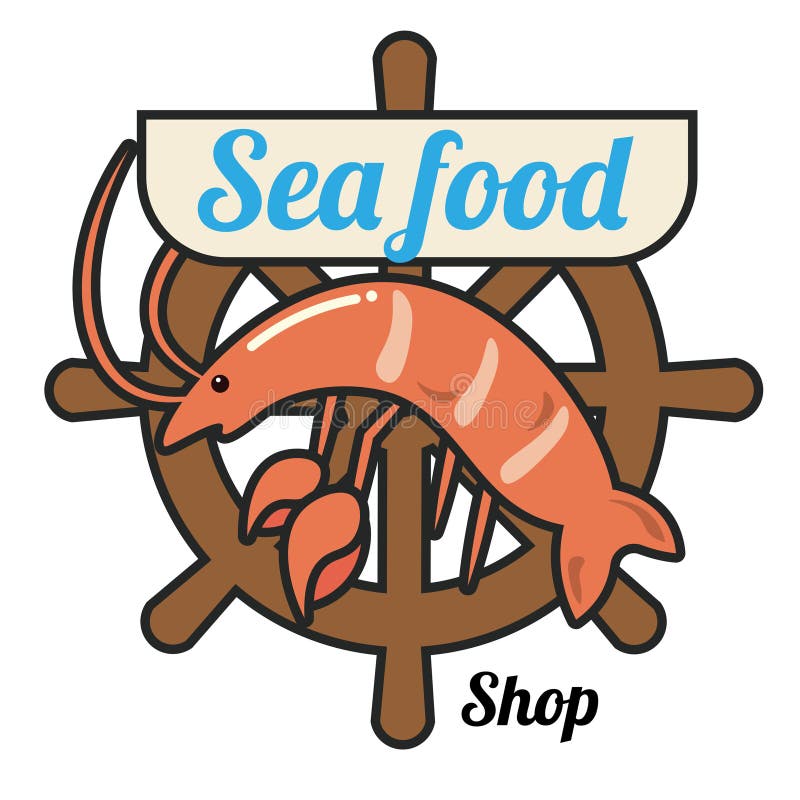 Seafood Shop Label Template Stock Illustration - Illustration of cafe ...