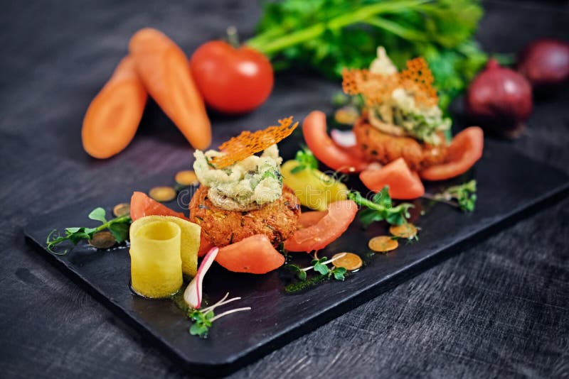 Seafood Snacks with Tomatoes. Stock Photo - Image of assortment ...