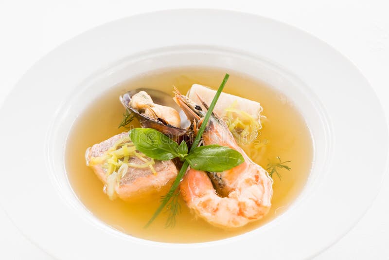 Seafood Soup Recipe Assorted Shellfish Plate Stock Photo - Image of ...