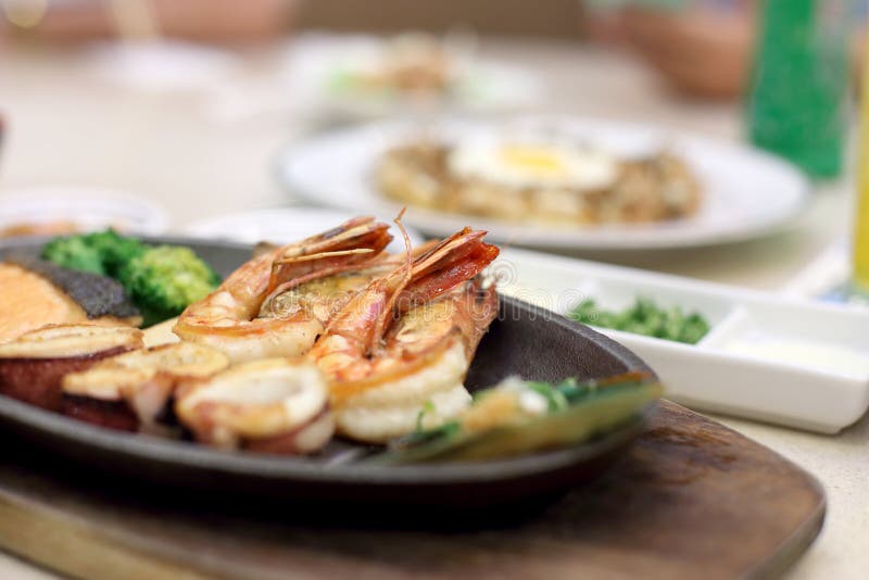 Seafood Steak stock image. Image of asian, healthy, black - 152947061