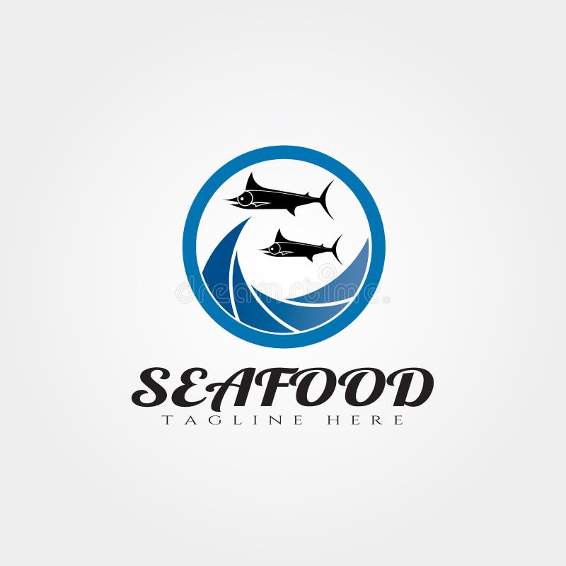 Seafood Vector Logo Design,food Icon Stock Vector - Illustration of ...