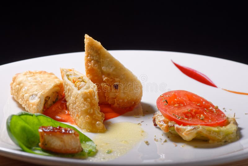 Seafood Wrap Stuffed with Lobster and Scallops Stock Photo - Image of ...