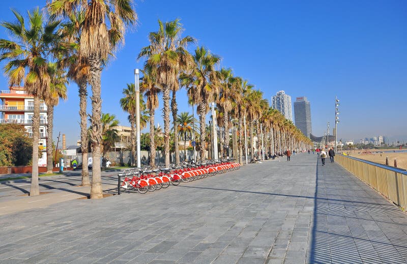 Seafront of Barcelona city editorial stock photo. Image of city - 78751433