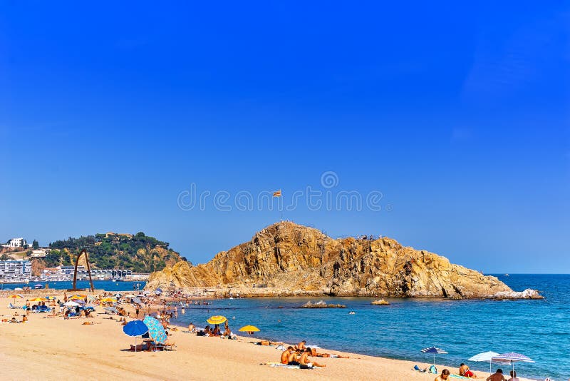 Seafront, Beach,coast in Spain. Editorial Photo - Image of landmark ...
