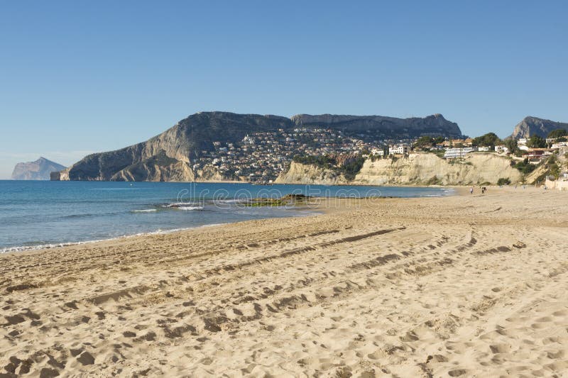 Seafront at Calpe, Spain stock image. Image of promenade - 147514343