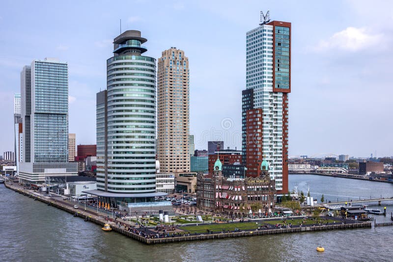 Seafront Modern Port Rotterdam Buildings, Netherlands Editorial Stock ...