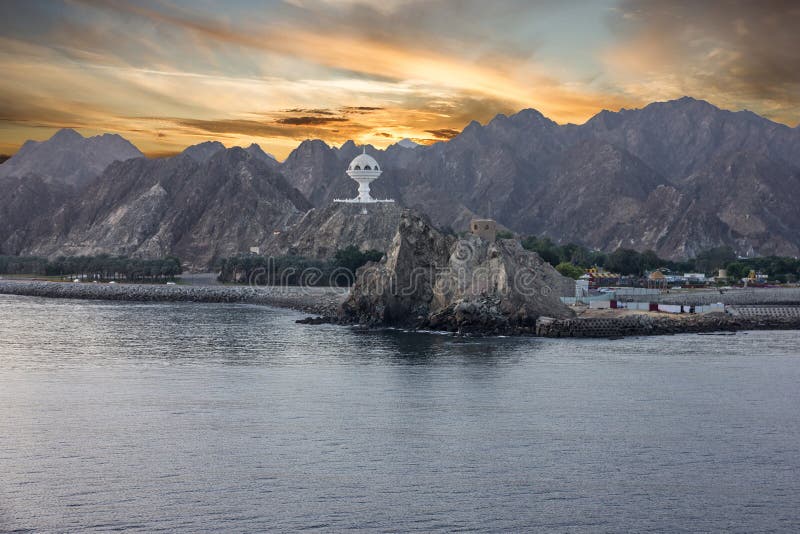 Seafront of Muscat, Oman Mountain View Stock Photo - Image of mountains ...