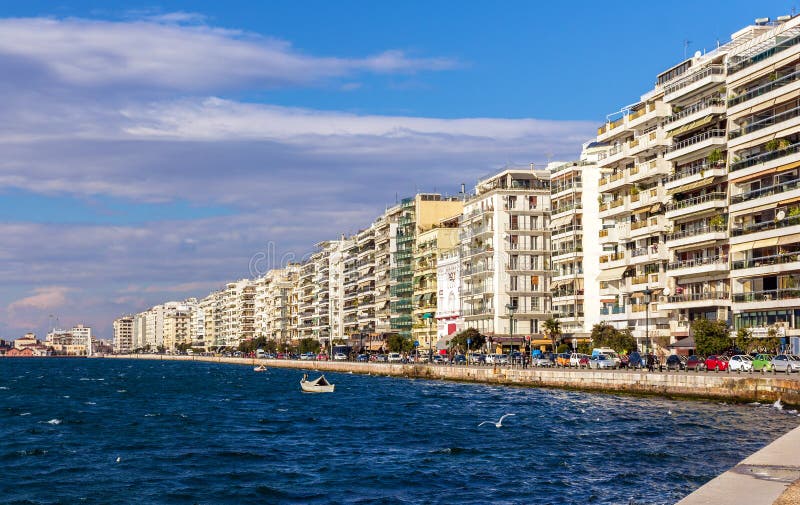 Seafront of Thessaloniki stock image. Image of view, site - 45599841