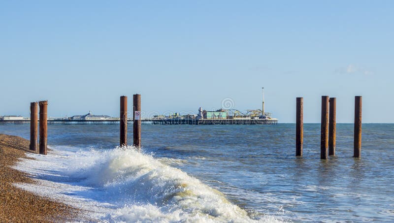The Seafront View of Brighton Beach with the Brighton Pier at the ...