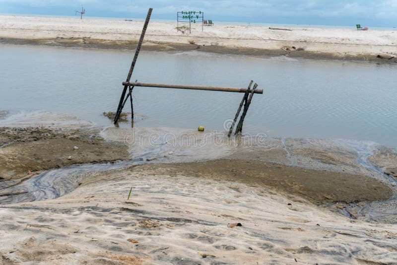 Seafront View with White Sandy Beaches in the Middle of Nature Stock ...