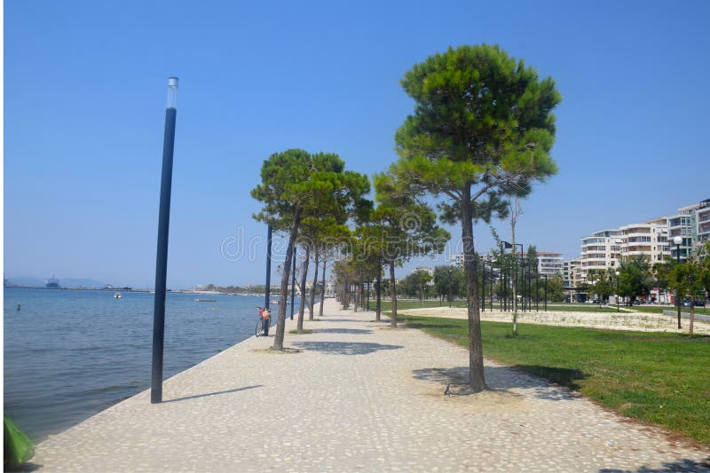 Seafront Walking Street Valona Stock Image - Image of memorial, coast ...