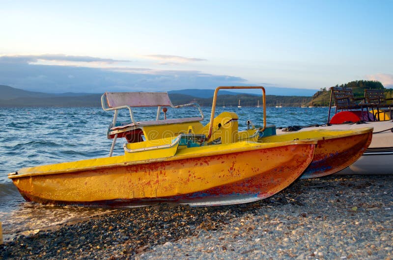 Seagoing catamaran stock photo. Image of shore, transportation - 74078002