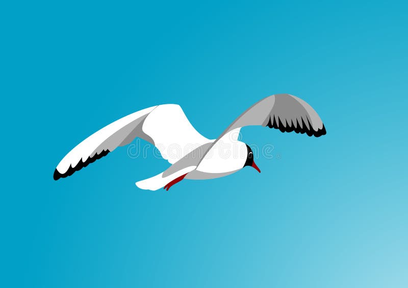 Seamless Texture with a Flock of Seagulls Flying Stock Vector ...