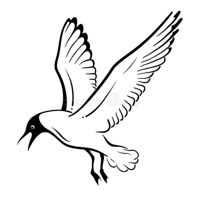 Stylized Seagull Stock Illustrations – 694 Stylized Seagull Stock ...