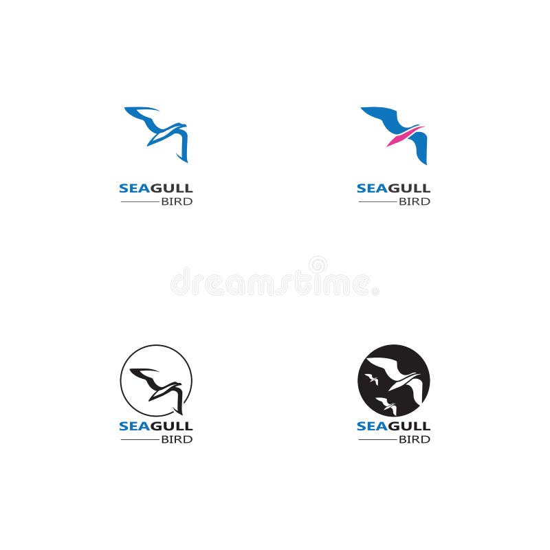 Seagull Bird Logo Icon Vector Designs Stock Vector - Illustration of ...