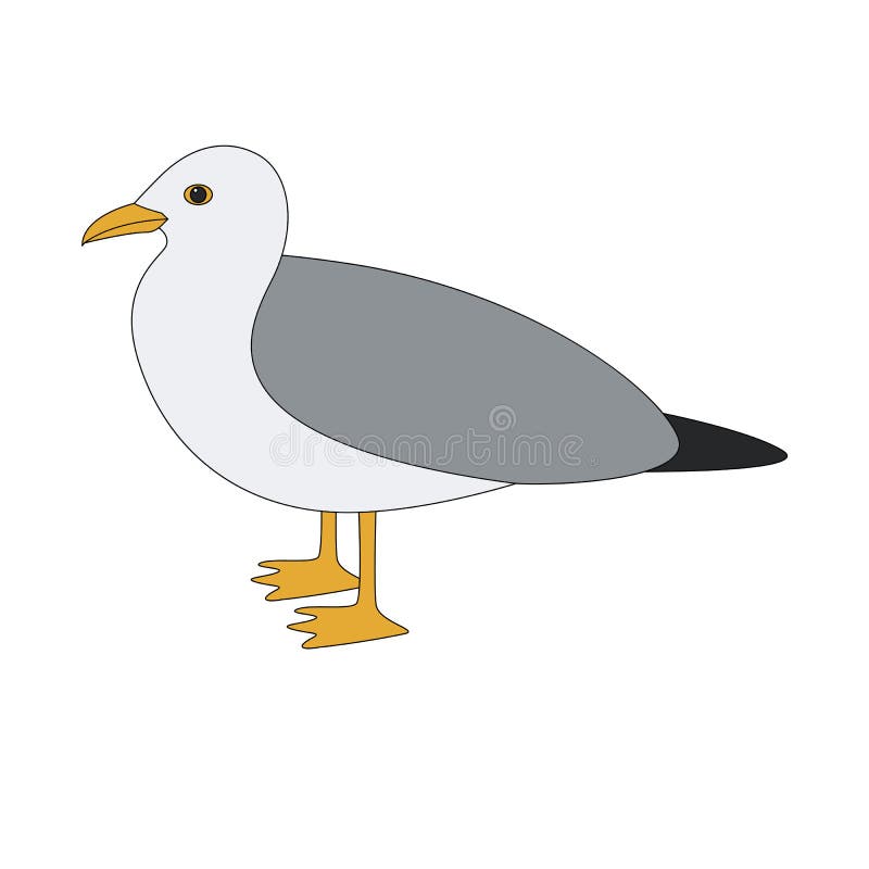 Seagull Bird Vector Illustration Flat Style Profile Stock Vector ...