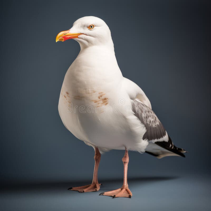 Studio Shot of Seagull on Isolated Background Stock Illustration ...