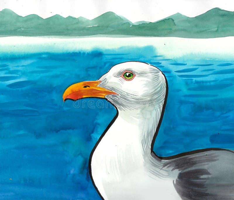 Seagull head stock illustration. Illustration of poster - 362688801
