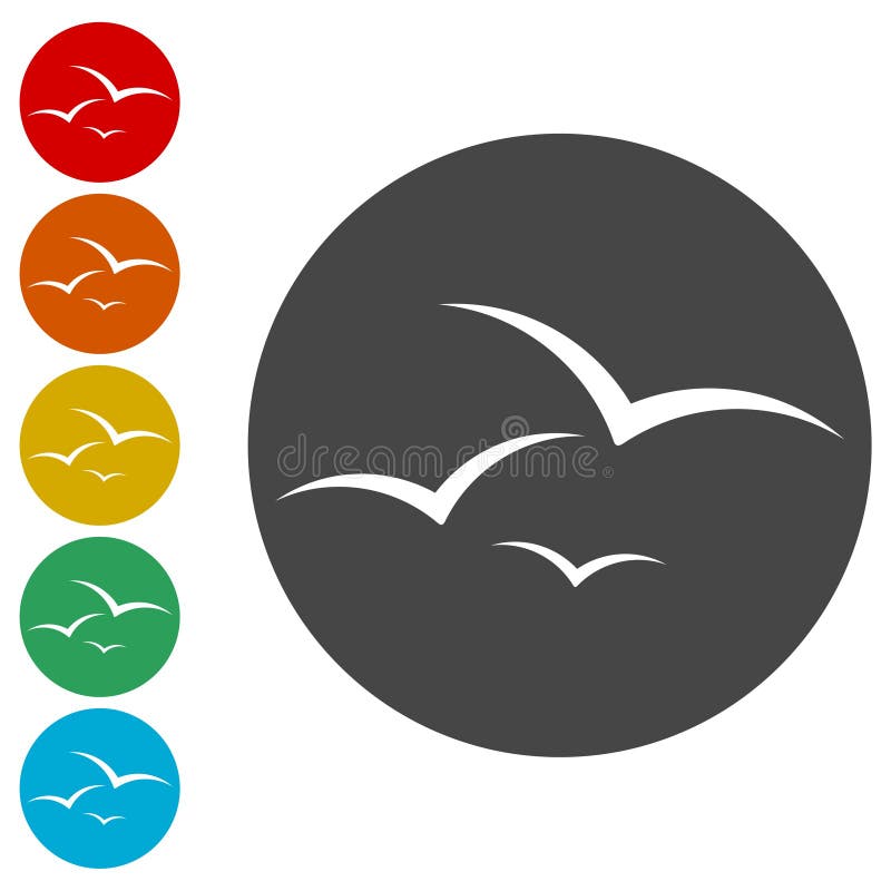 Flying Seagull Icons Stock Illustrations – 149 Flying Seagull Icons ...