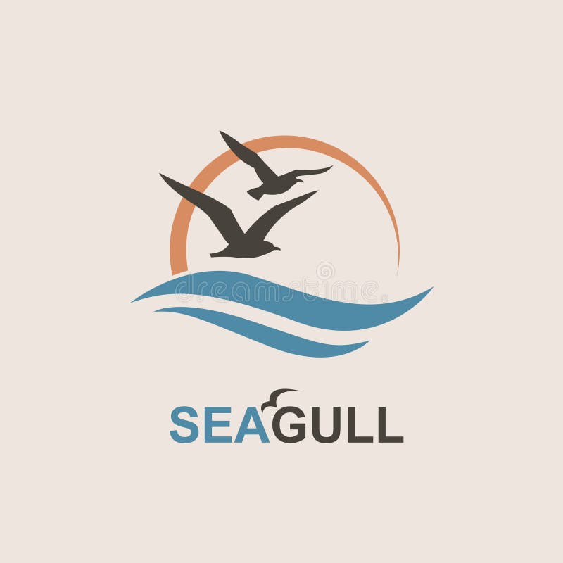 Seagull logo design stock vector. Illustration of gull - 117095829