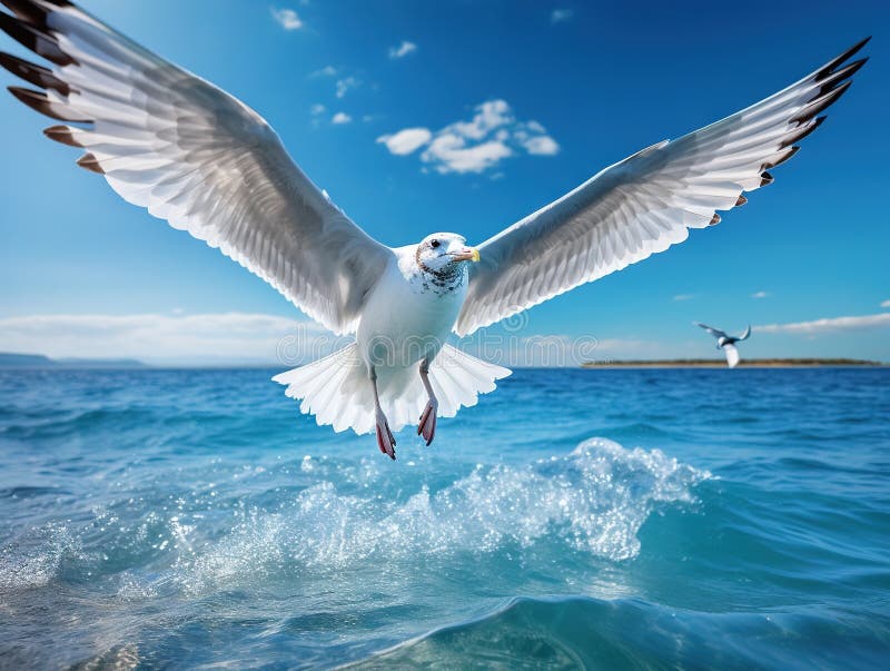 Ai Generated Illustration Wildlife Concept of Seagull Stock Illustration - Illustration of life ...