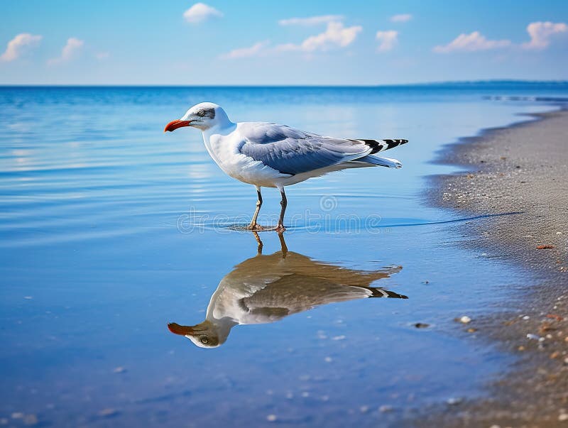 Seagull Reflections Made with Generative AI Illustration Stock Illustration - Illustration of ...