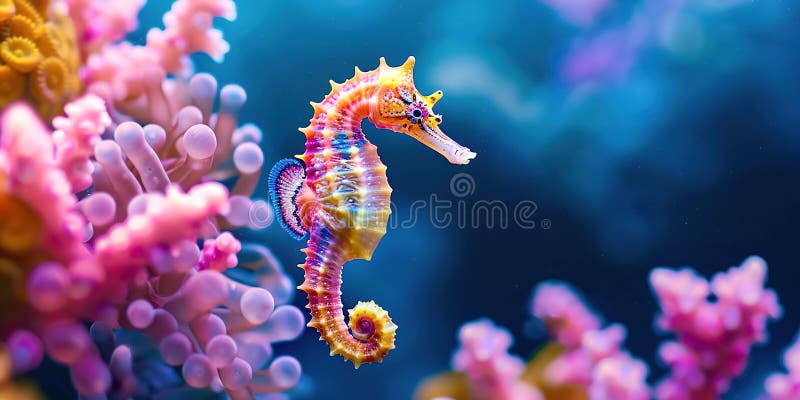Seahorse Underwater Close-up Stock Photo - Image of reef, seahorse ...