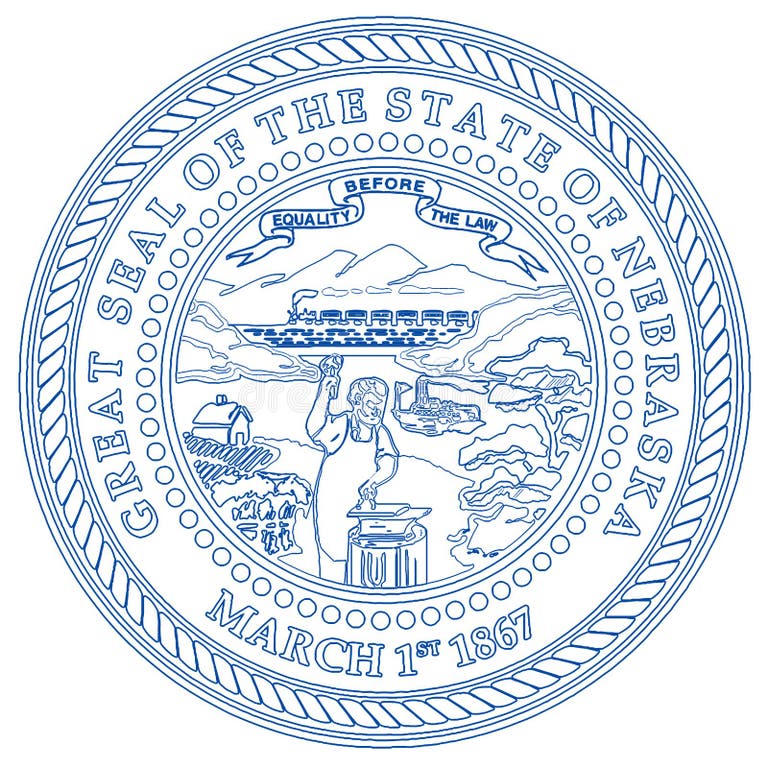 Nebraska State Seal stock illustration. Illustration of united - 130765351
