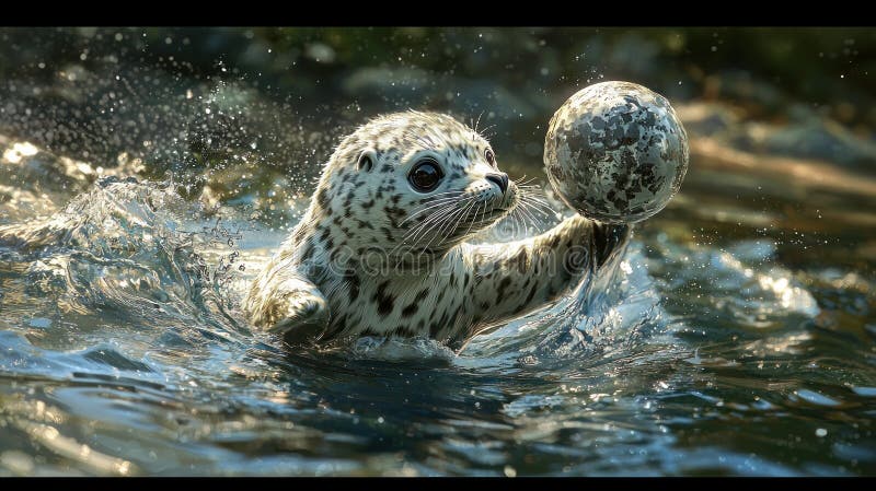 Seal Balancing a Ball in Its Flipper Stock Image - Image of performance ...