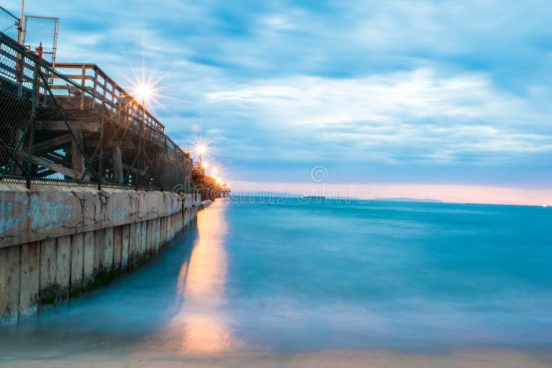 Seal Beach Pier, California Stock Photo - Image of beach, arctitecture ...