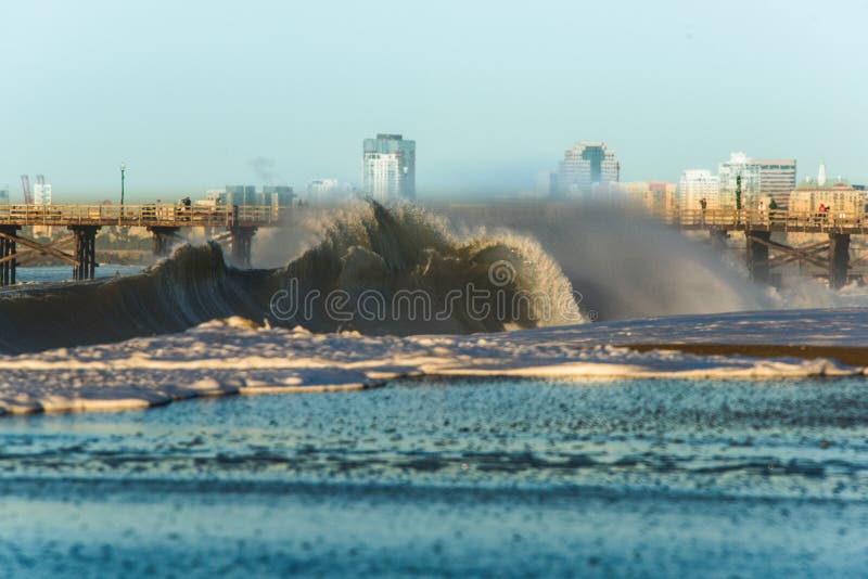 Seal Beach Shore Break Flair Stock Image - Image of pine, rocky: 64193347