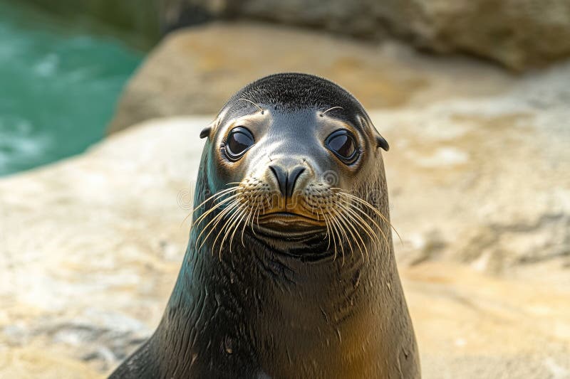 Seal with big eyes stock photo. Image of nature, wildlife - 363546920