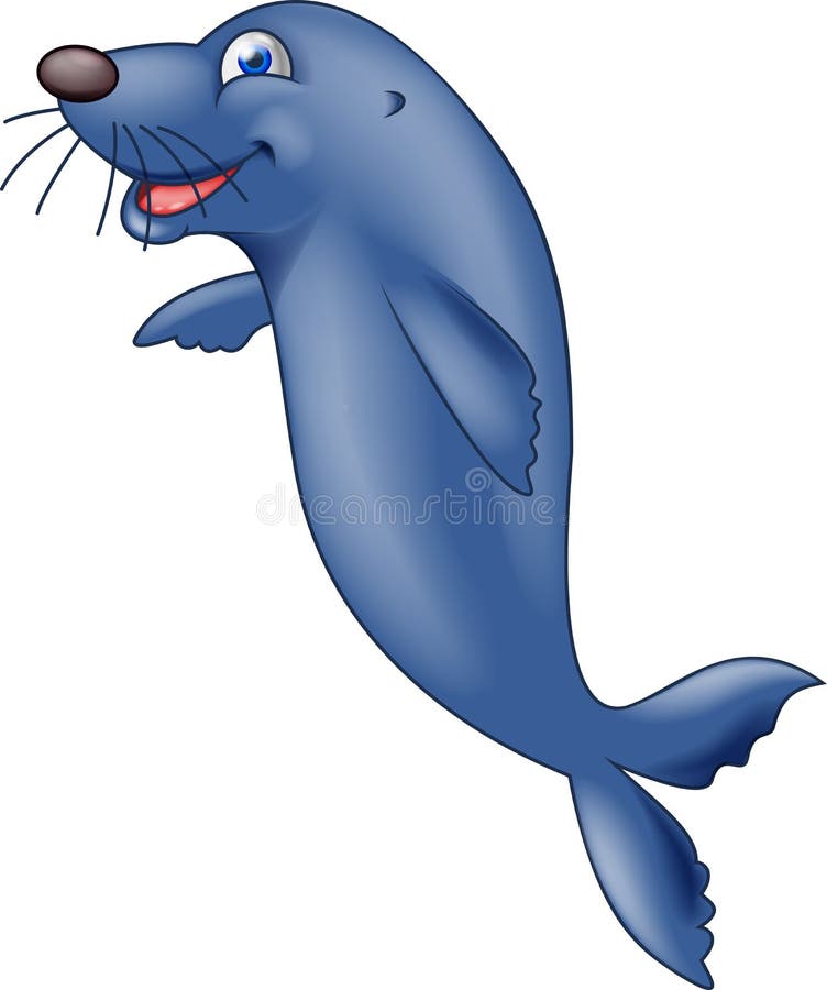 Seal cartoon stock vector. Illustration of happy, funny - 27331023