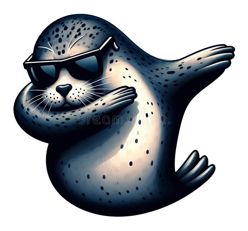 A Seal Character is Depicted Wearing Cool Sunglasses and Striking a Dab ...