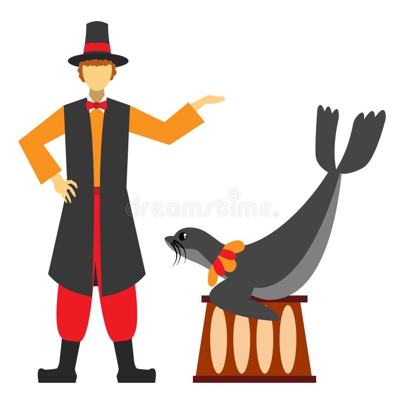 Seal Circus Attraction Illustration Stock Vector - Illustration of cute ...
