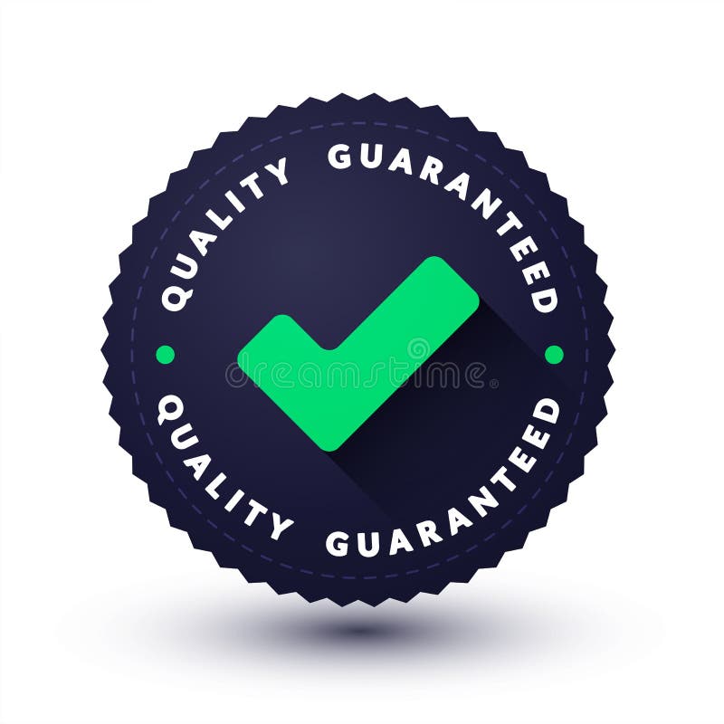 Vector Illustration Quality Guaranteed Seal with Check Mark Stock ...