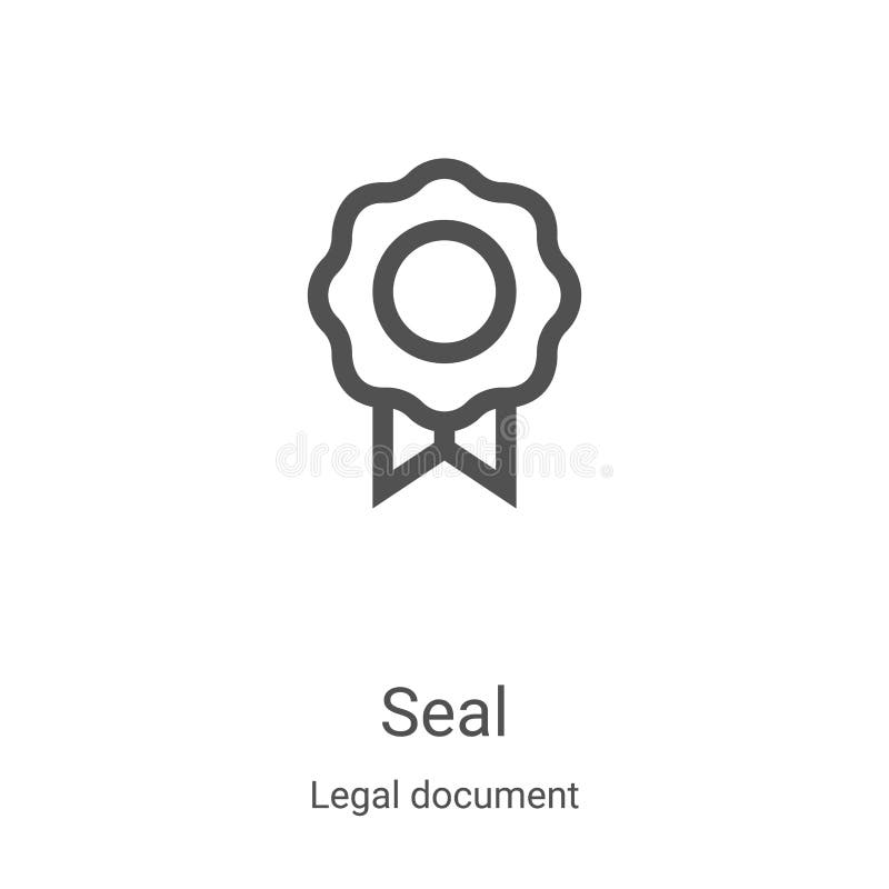 Seal Icon Vector from Legal Document Collection. Thin Line Seal Outline ...