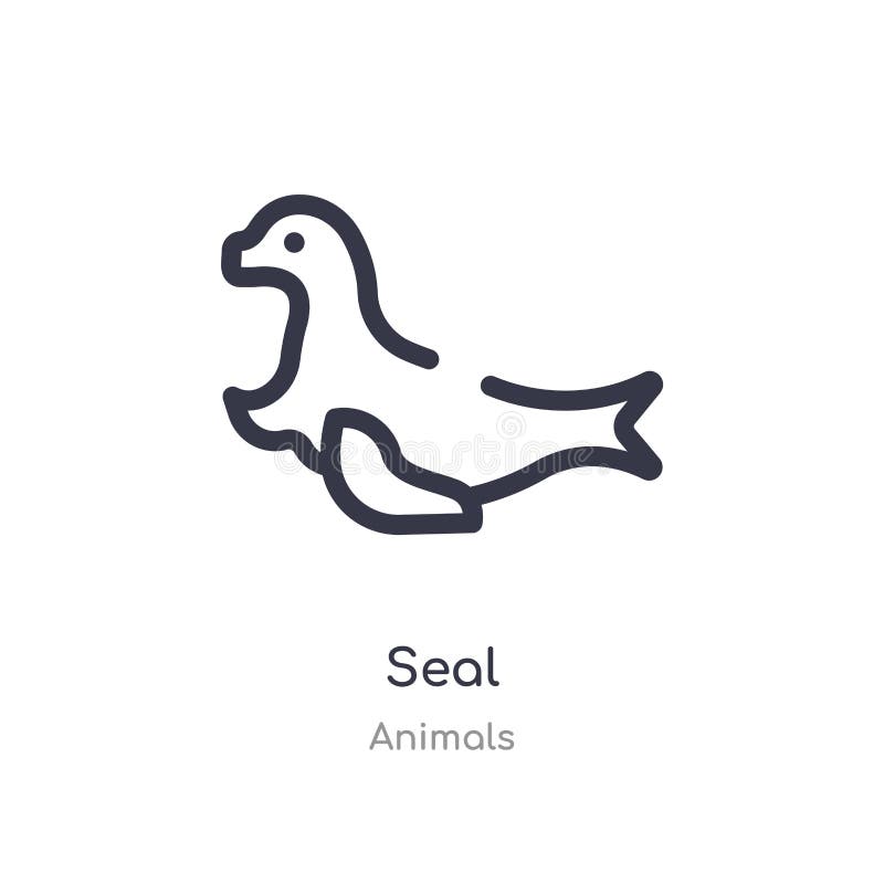 Seal Outline Icon. Isolated Line Vector Illustration from Animals ...