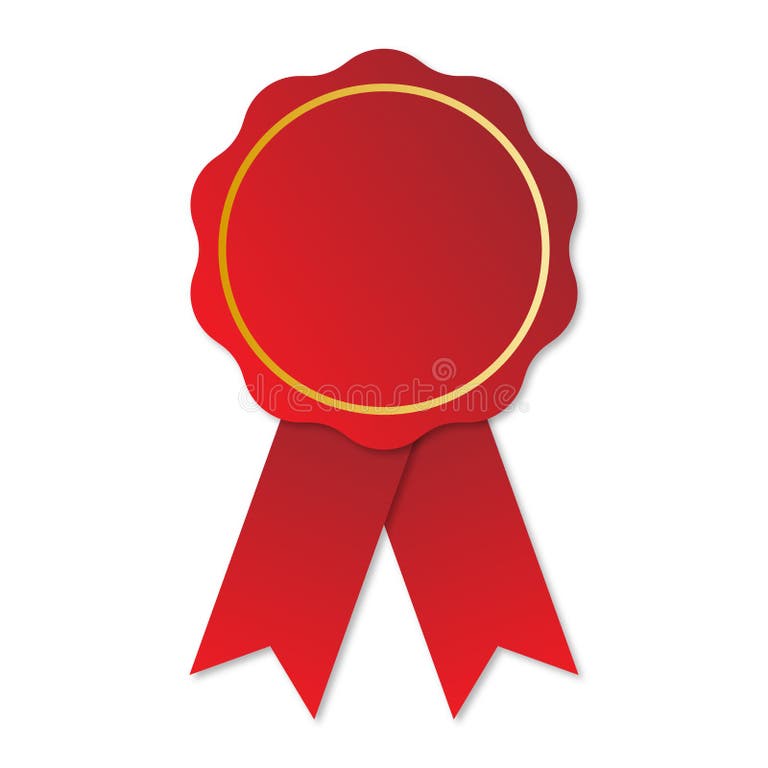 Red Seal with Ribbon, Vector Illustration Stock Vector - Illustration ...