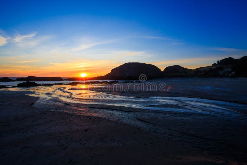 Seal Rock Beach at Sunset in Oregon Stock Photo - Image of sunrise ...