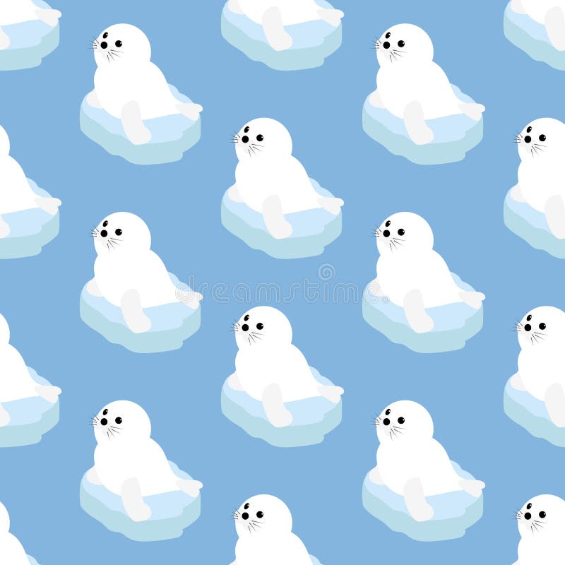 Seal seamless pattern stock vector. Illustration of cartoon - 98024750