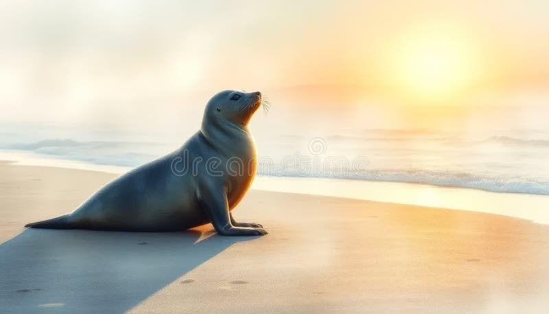 Cute Baby Harbor Seal Beach Sunset Stock Photos - Free & Royalty-Free ...