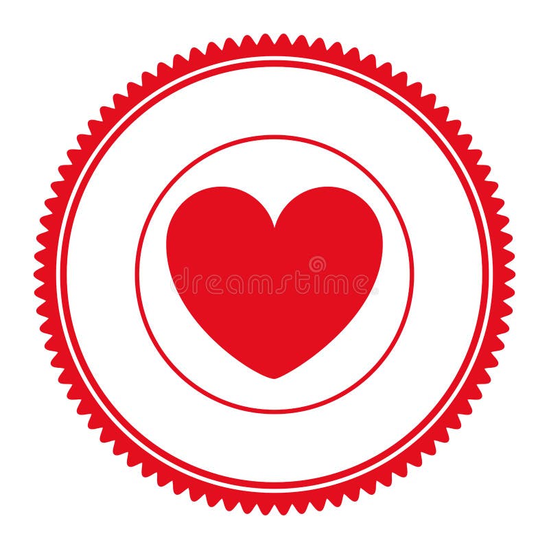 Seal stamp with heart icon stock vector. Illustration of health - 79975804