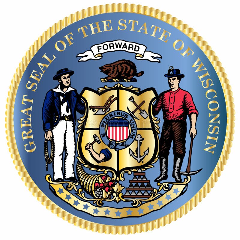Wisconsin State Seal stock vector. Illustration of graphic - 103170827
