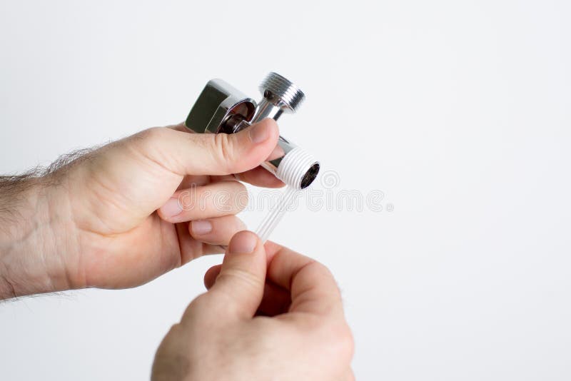 Seal the tap stock photo. Image of plumber, stick, washing - 83268312