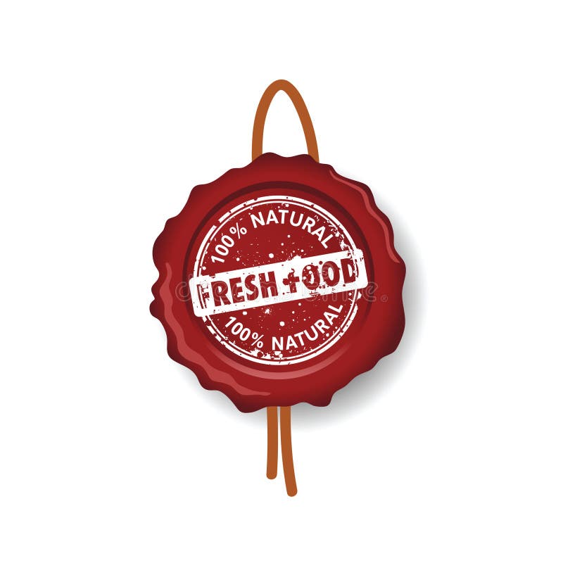 Seal Wax with Natural and Fresh Icon on it Illustration Stock Vector ...