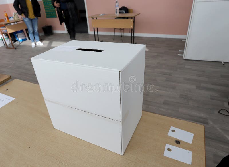 Sealed Ballot Box in the Polling Station on Election Day Stock Image ...